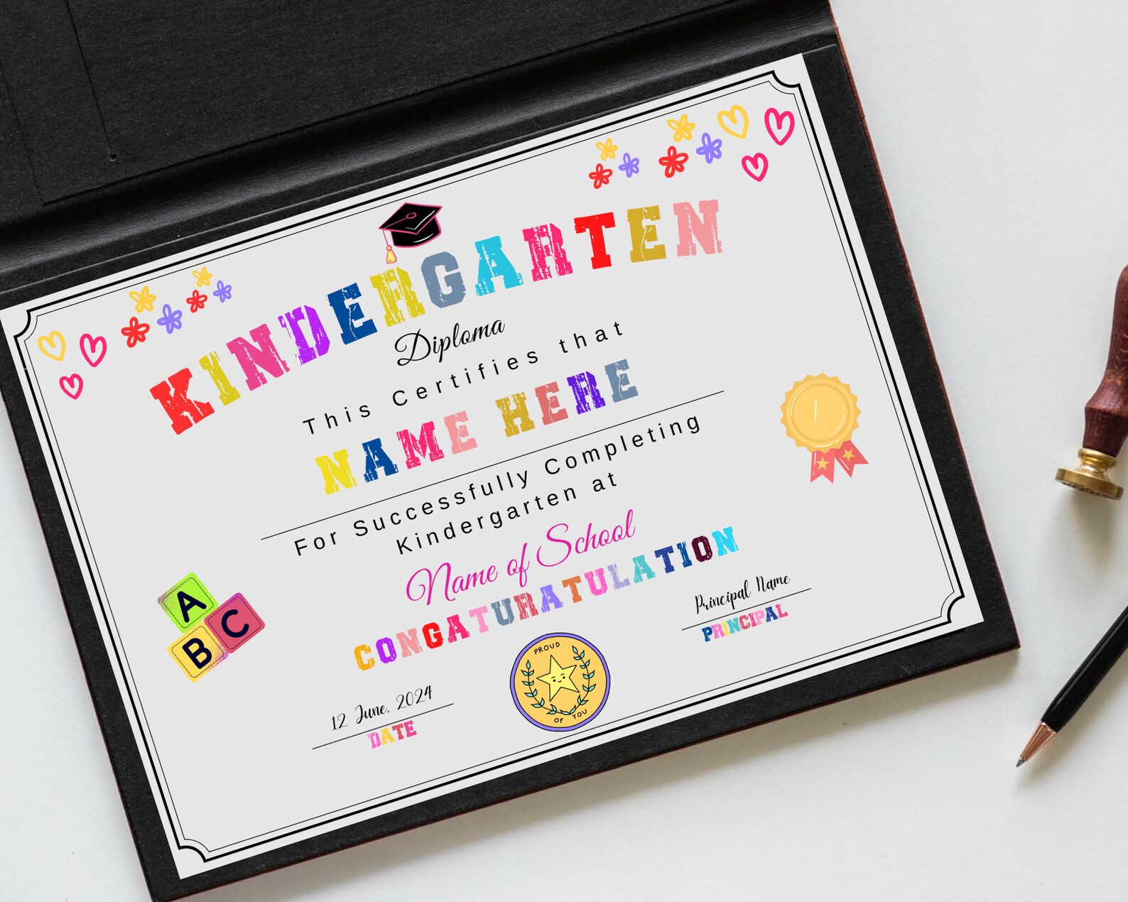 Editable Kindergarten Graduation Certificate, Kindergarten Diploma ...