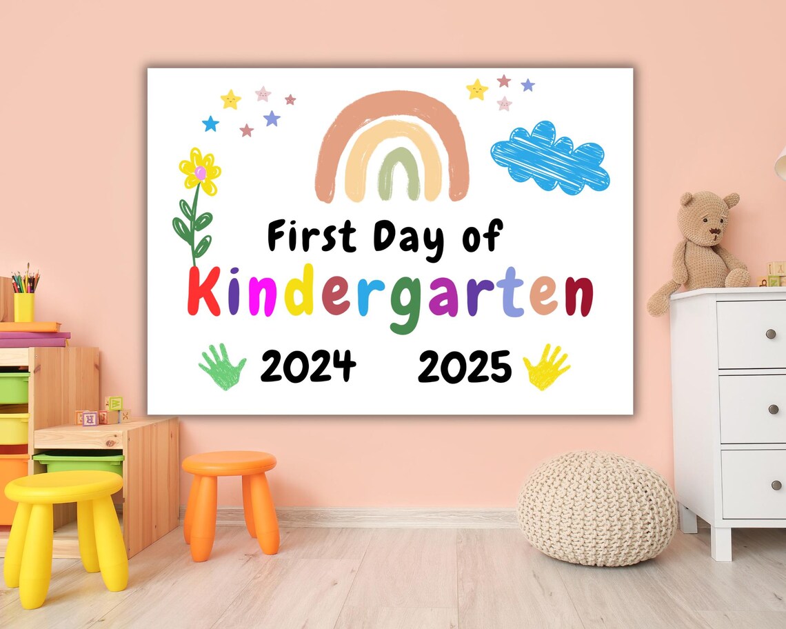 Back to School Sign, First Day of Kindergarten Sign, First Day of ...