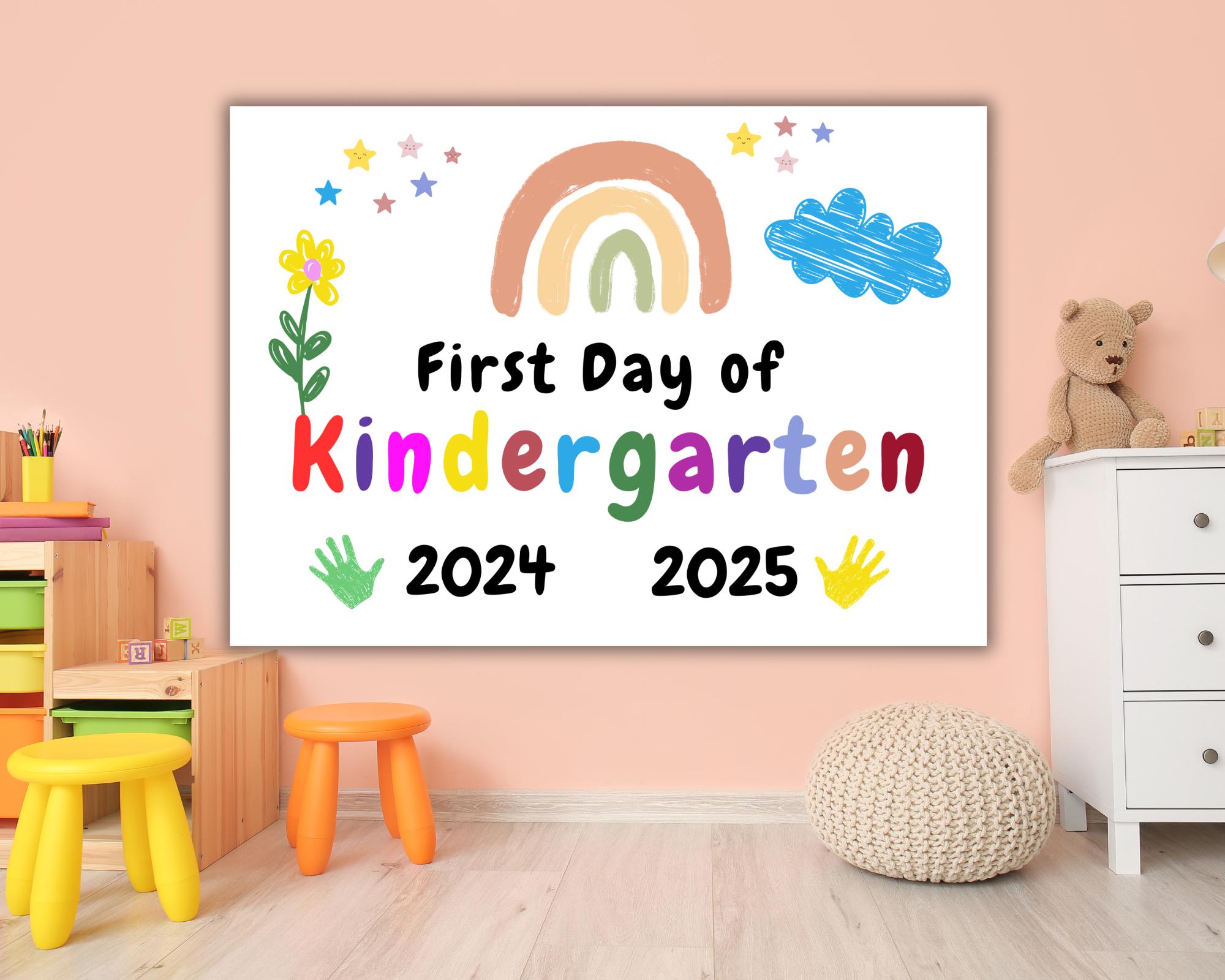 Back to School Sign, First Day of Kindergarten Sign, First Day of ...