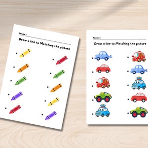 Printable Matching Worksheets, Match the Picture, Kindergarten ...