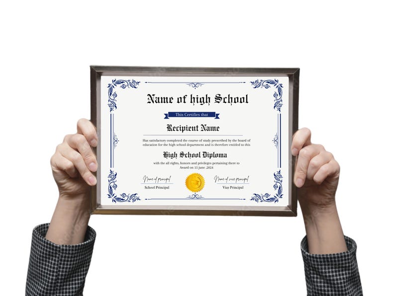 Printable High School Diploma Template, Home School Diploma, High ...
