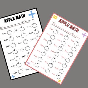 Printable Preschool Math Addition Worksheets, Apple Math Addition ...