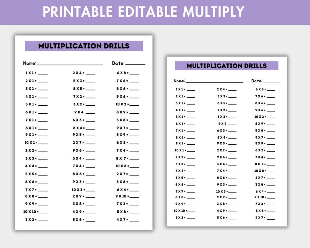 Printable Multiply Activity for Kids,multiplication Worksheets ...