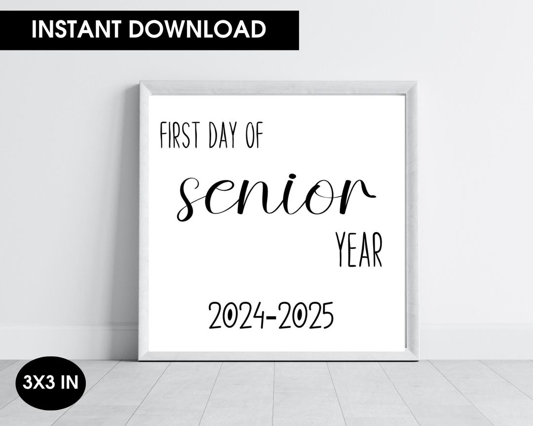First Day of High School 2025 Png, Senior Class of 2025 Printable, High ...