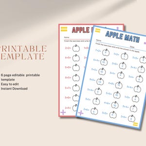 Printable Preschool Math Addition Worksheets, Apple Math Addition ...