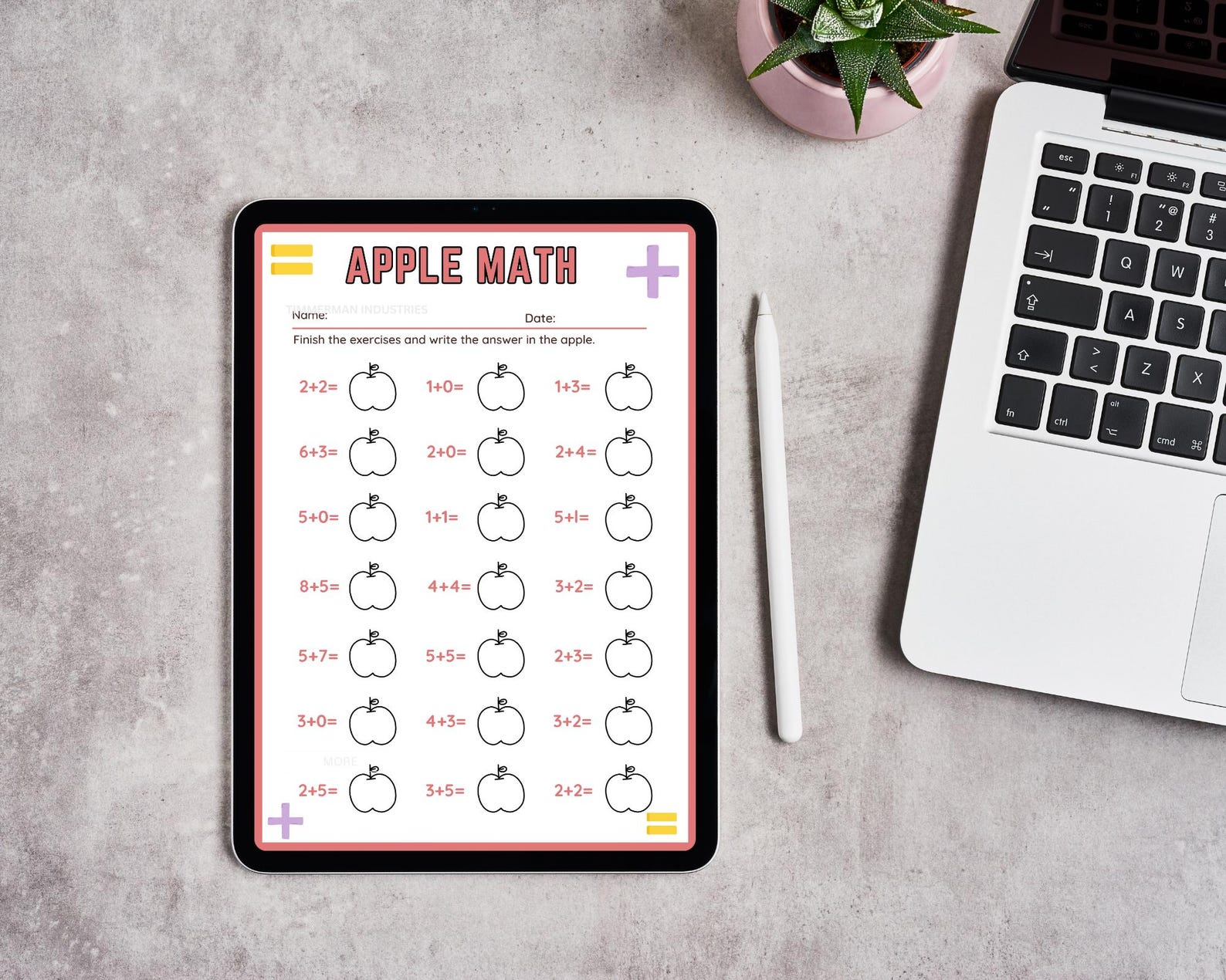 Printable Preschool Math Addition Worksheets, Apple Math Addition ...