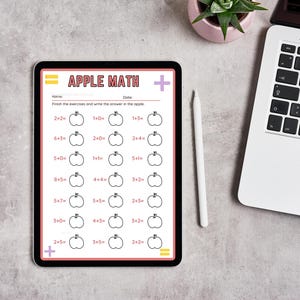 Printable Preschool Math Addition Worksheets, Apple Math Addition ...