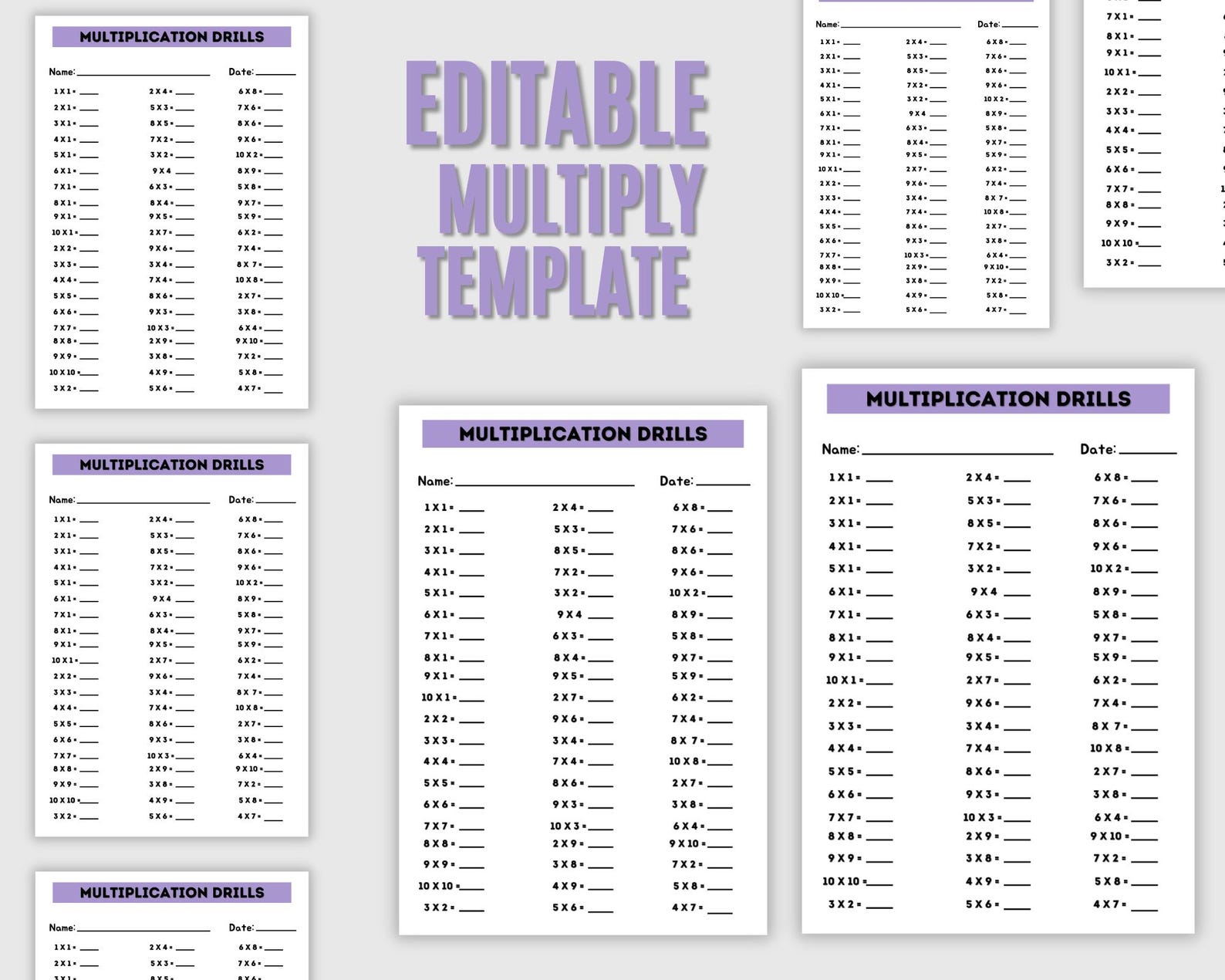 Printable Multiply Activity for Kids,multiplication Worksheets ...