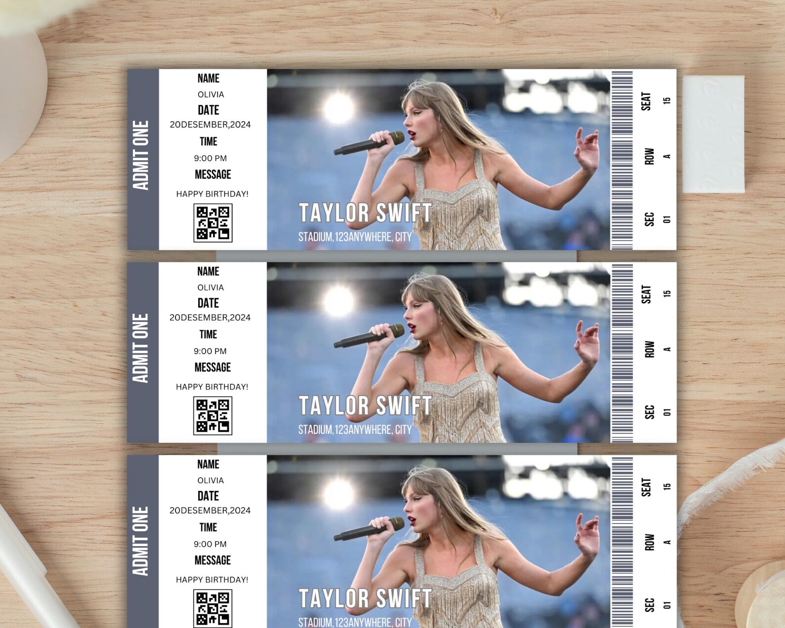 Editable Concert Ticket Template, Event Ticket Template, Canva Template ...
