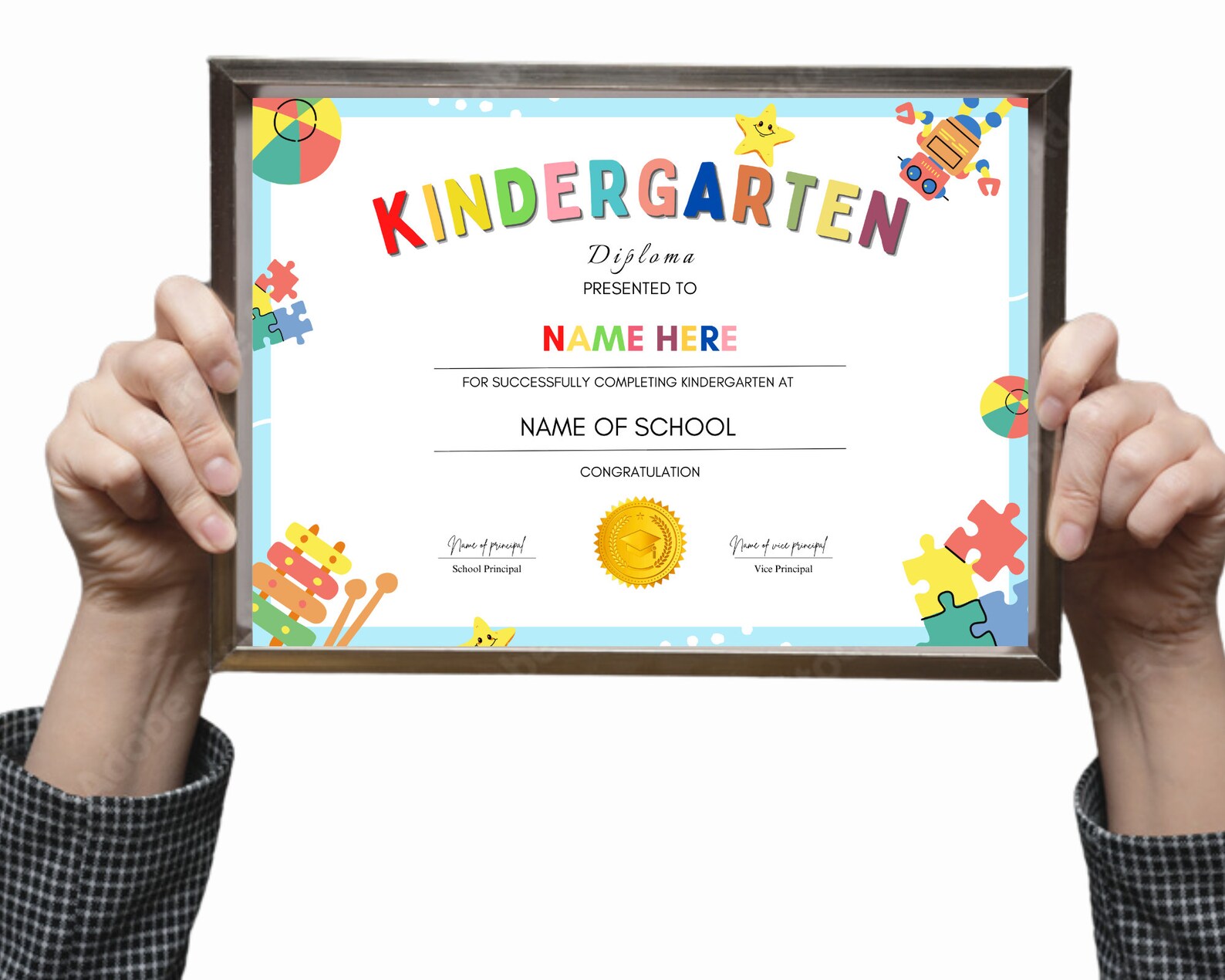 Editable Kindergarten Diploma Template, Graduation Diploma, Printable ...