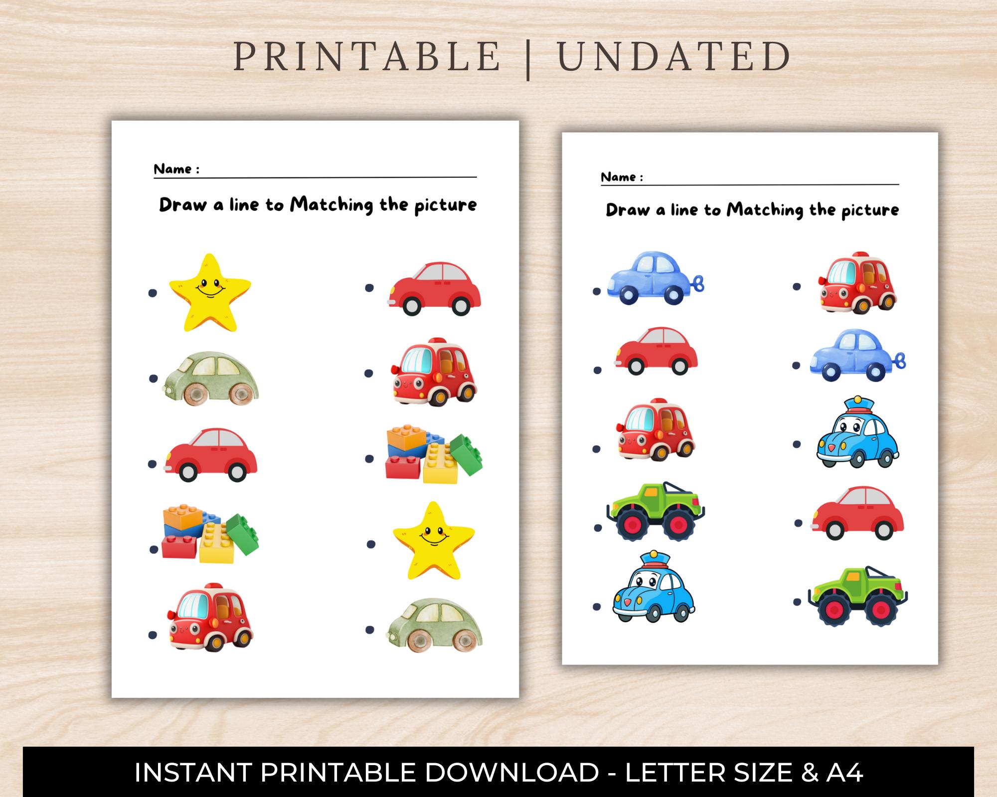 Printable Matching Worksheets, Match the Picture, Kindergarten ...