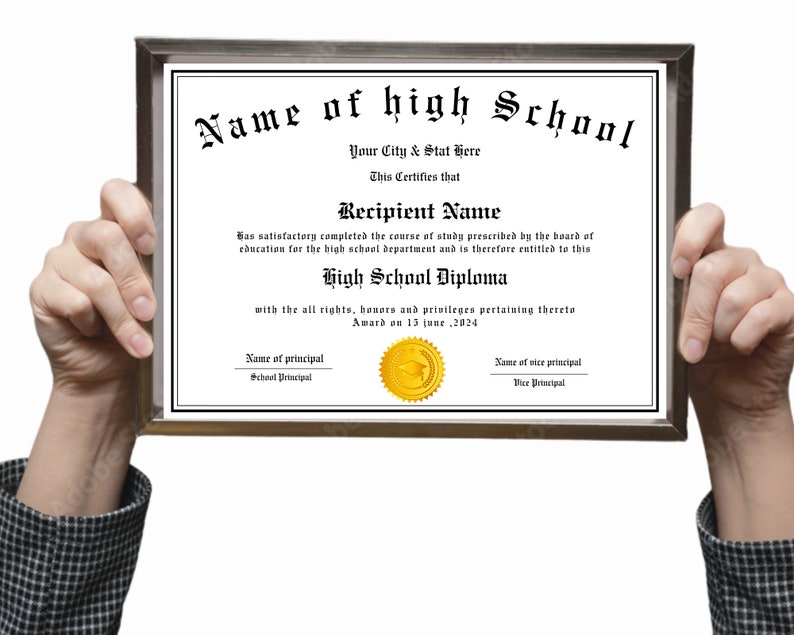 Home School Diploma Template, Home School Diploma, High School Diploma ...