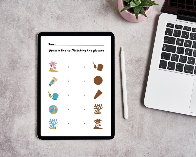 Printable Matching Worksheets Bundle, Match the Picture, Kindergarten Preschool Activity ...