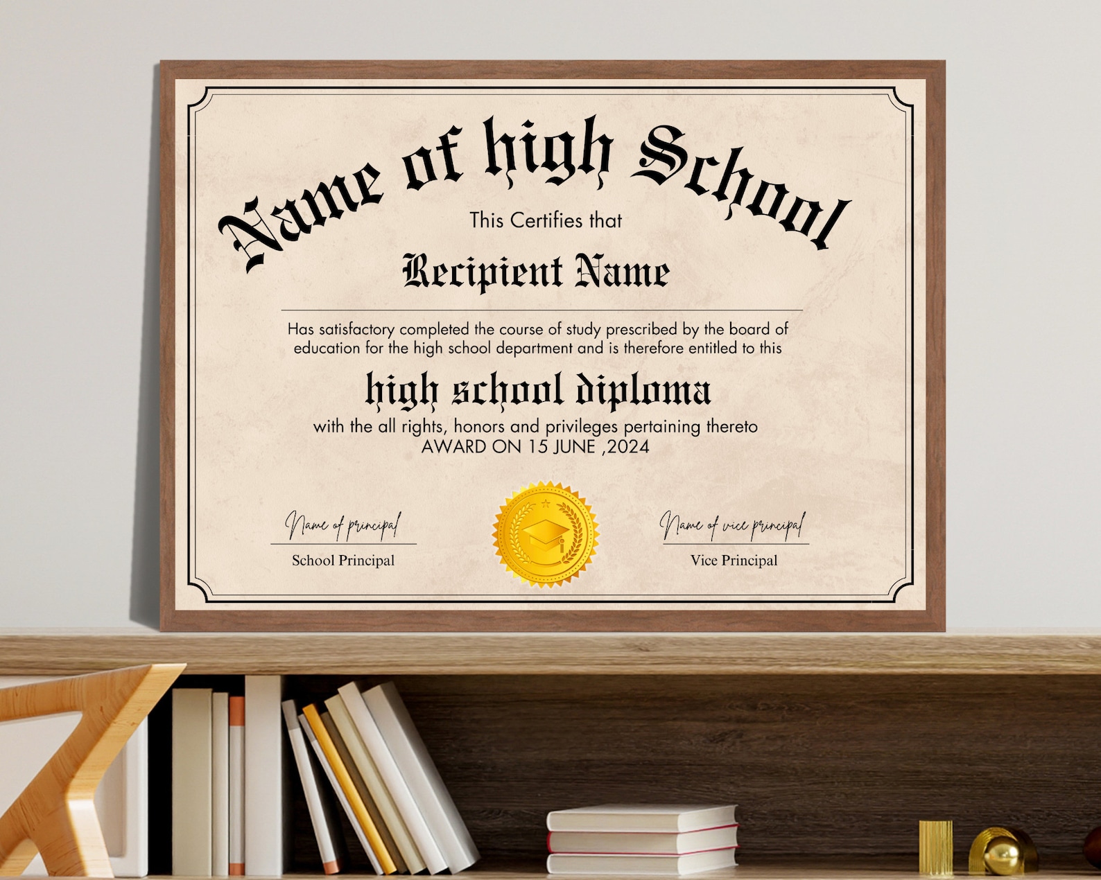 Printable High School Diploma Template, Home School Diploma, High ...