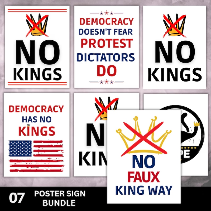 No Kings Free Printable Protest Signs - Etsy