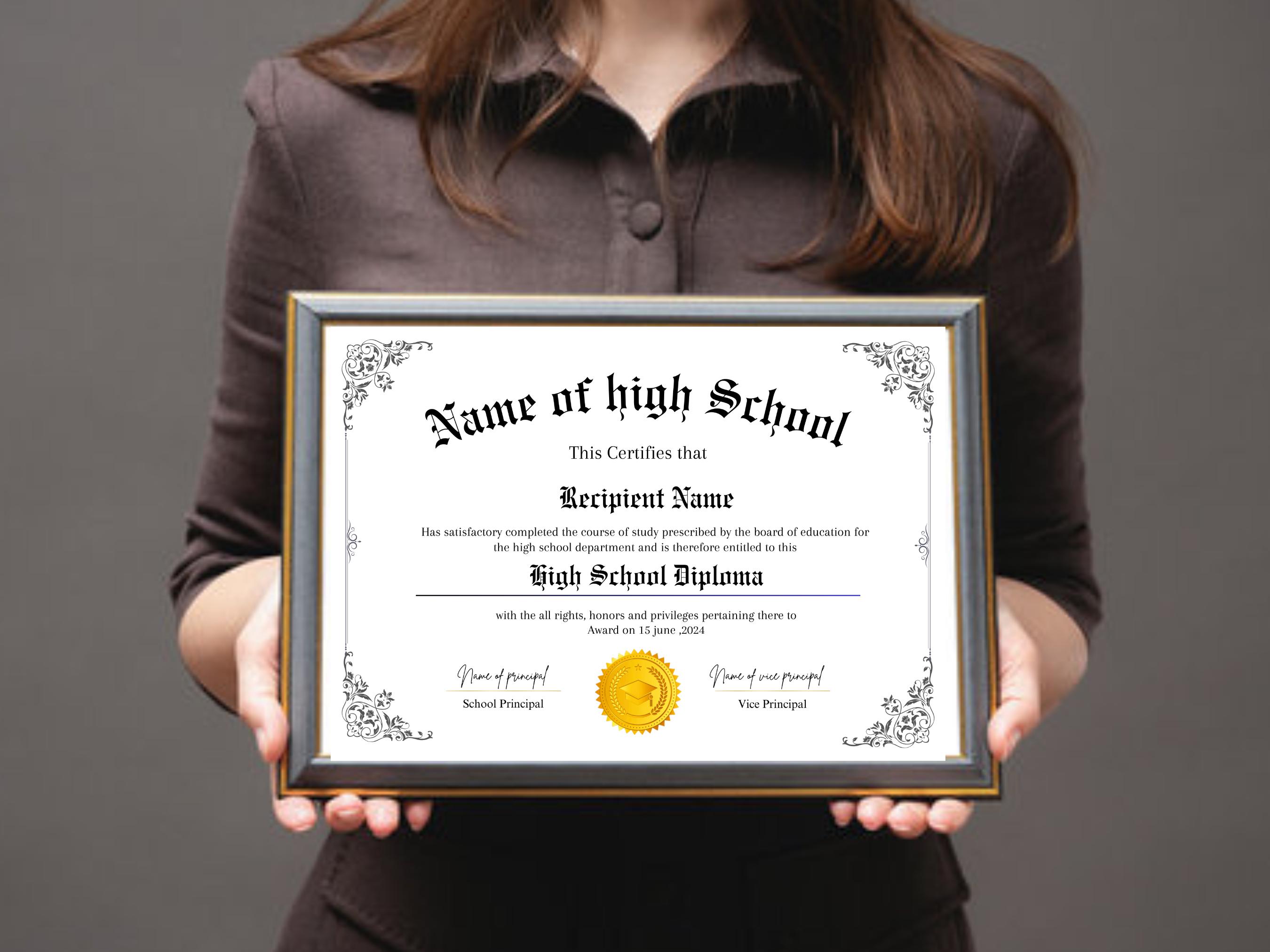 Printable High School Diploma Template, Home School Diploma, High ...