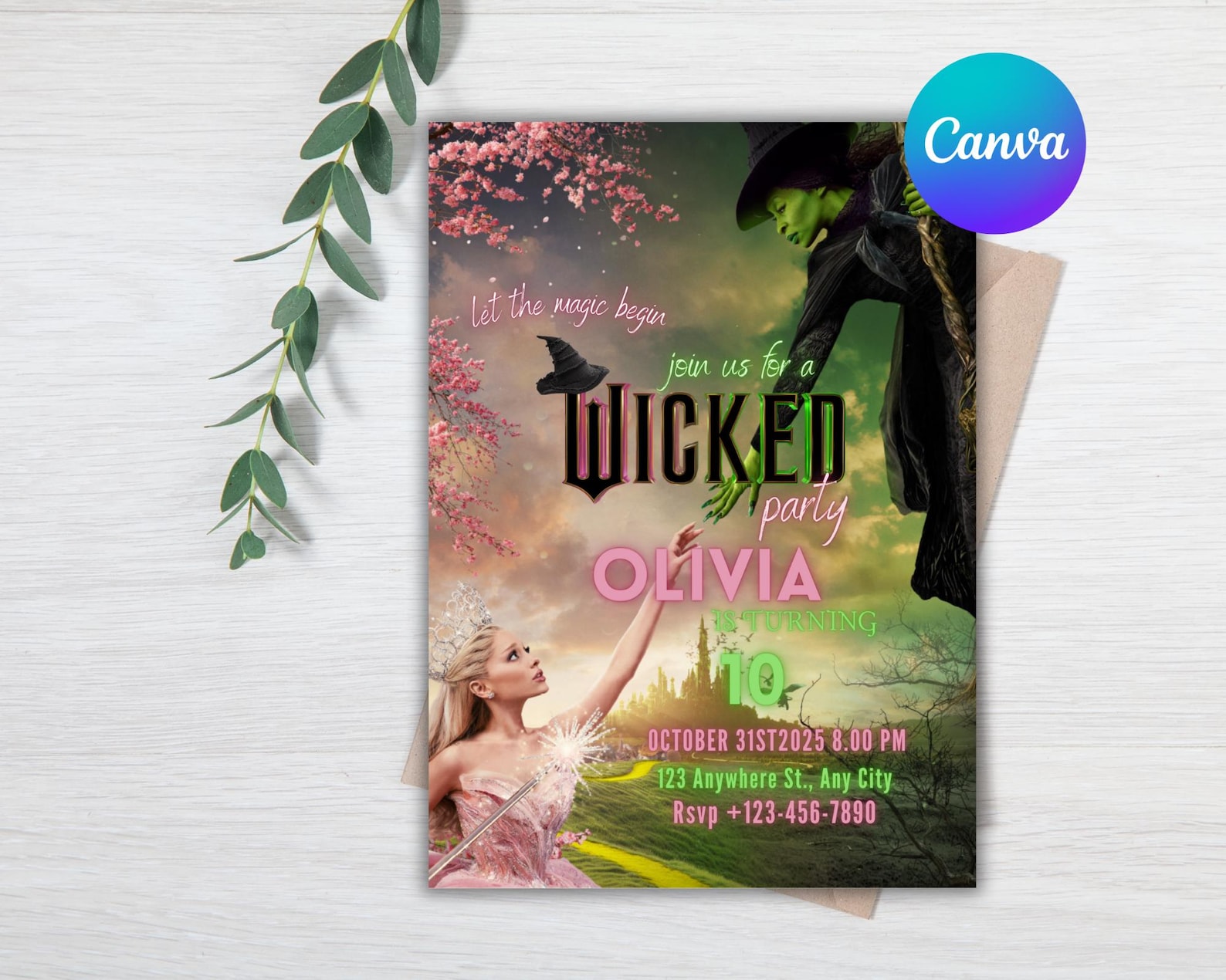 Editable Wicked Birthday Party Invitation, Wicked Party Invitation ...