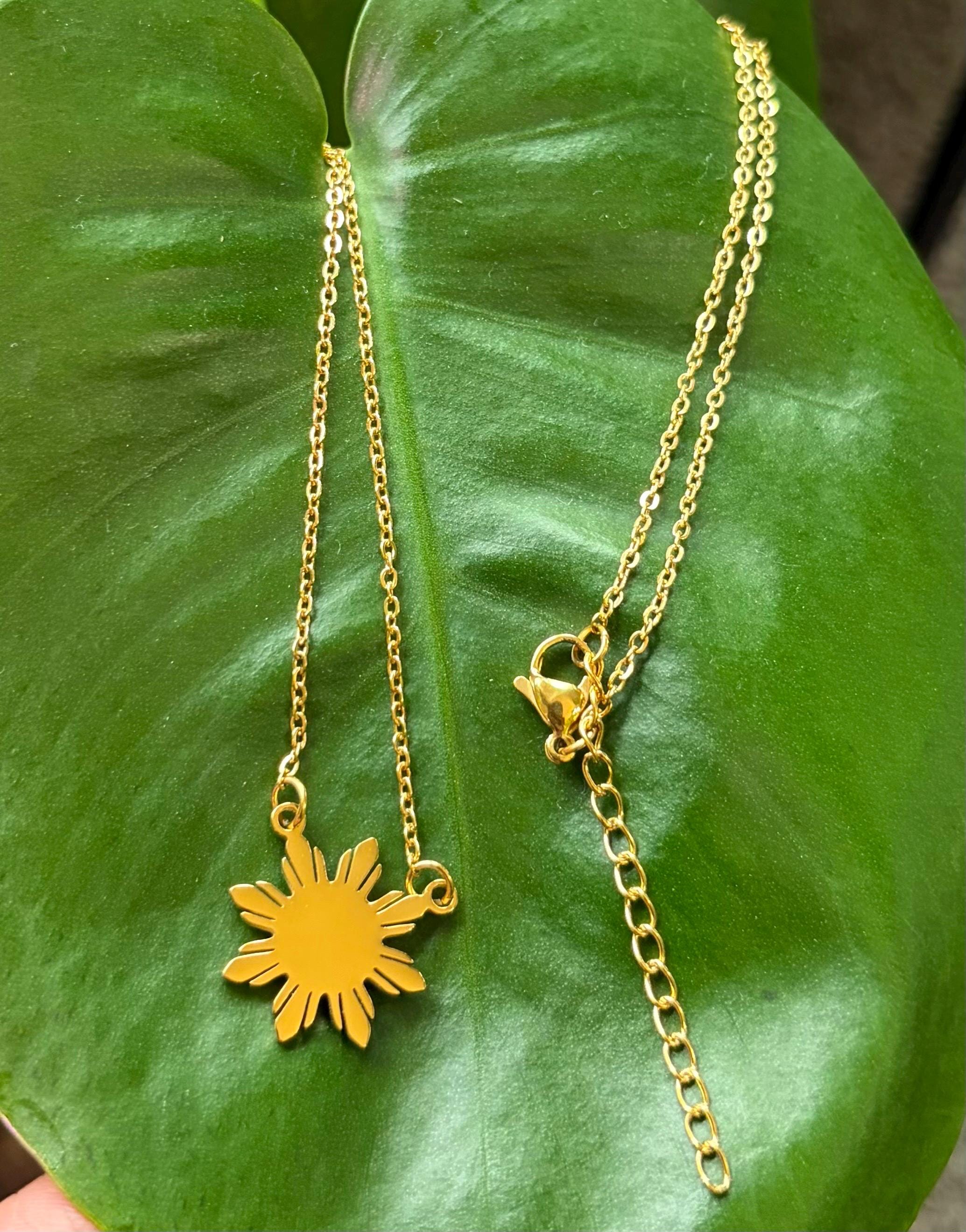 Philippine Sun Stainless Steel Necklace With Pendant, Filipino American ...