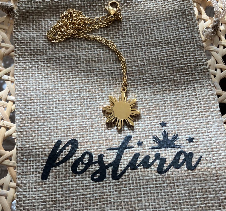 Philippine Sun Stainless Steel Necklace With Pendant, Filipino American ...