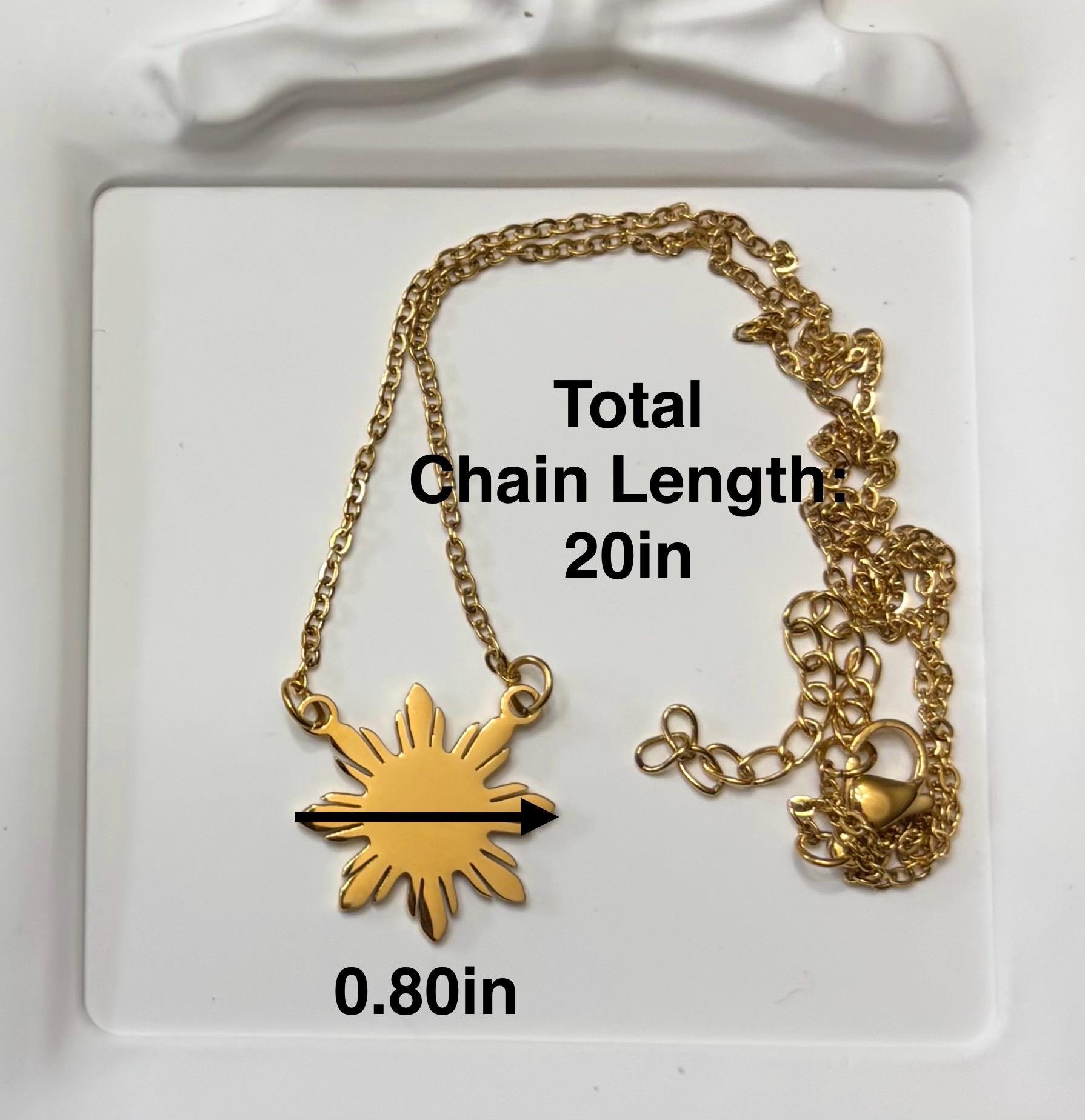 Philippine Sun Stainless Steel Necklace With Pendant, Filipino American ...