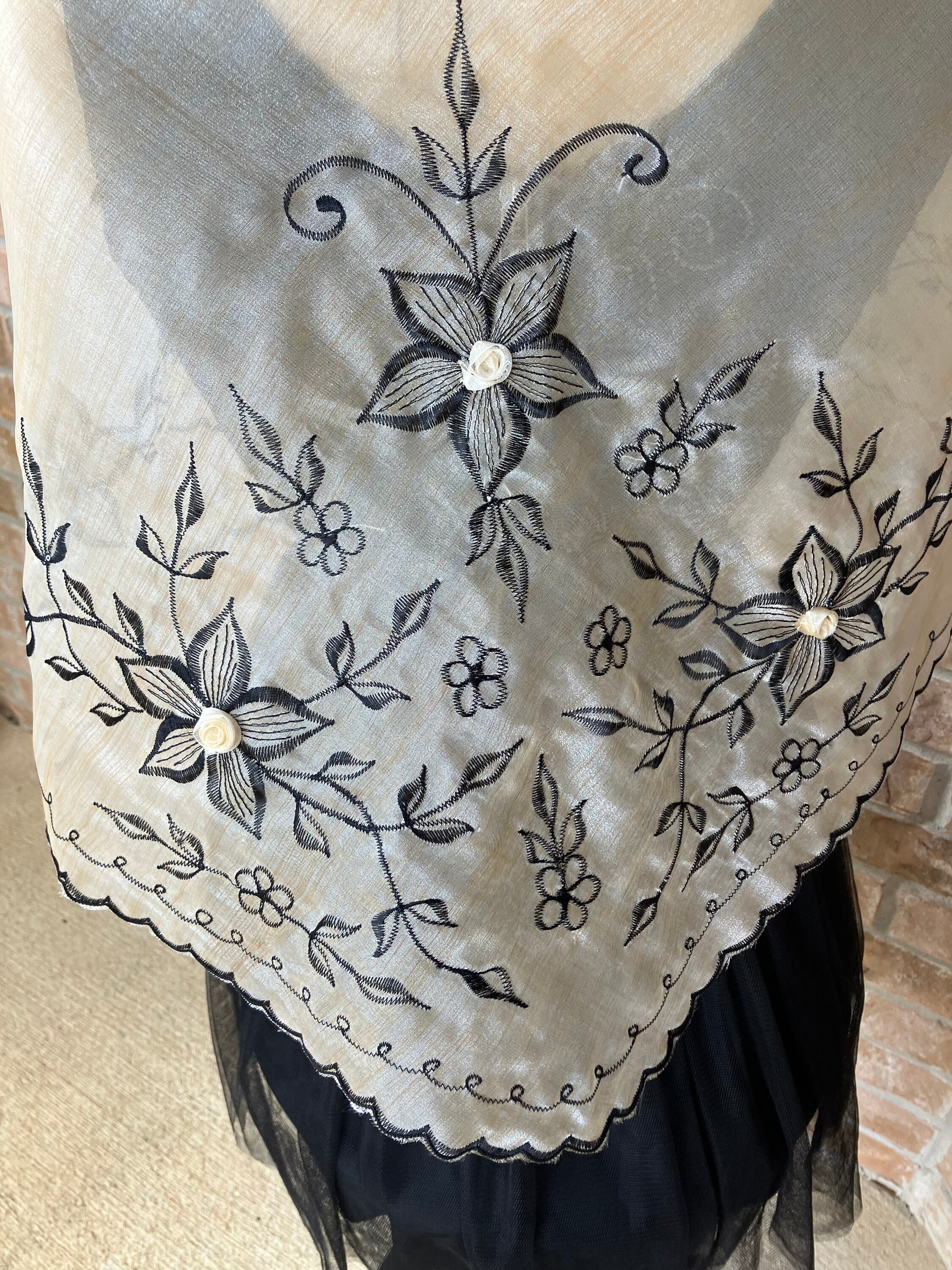 Free Pin, Adult-size Filipiniana Embroidered Alampay, Handmade in the ...