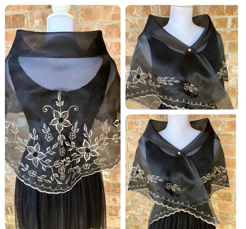 Free Pin, Adult-size Filipiniana Embroidered Alampay, Handmade in the ...