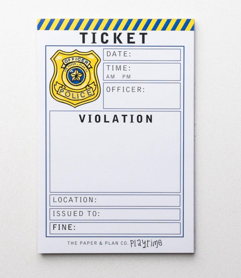 Playtime Pad®- Police Ticket Violation Pad - Etsy