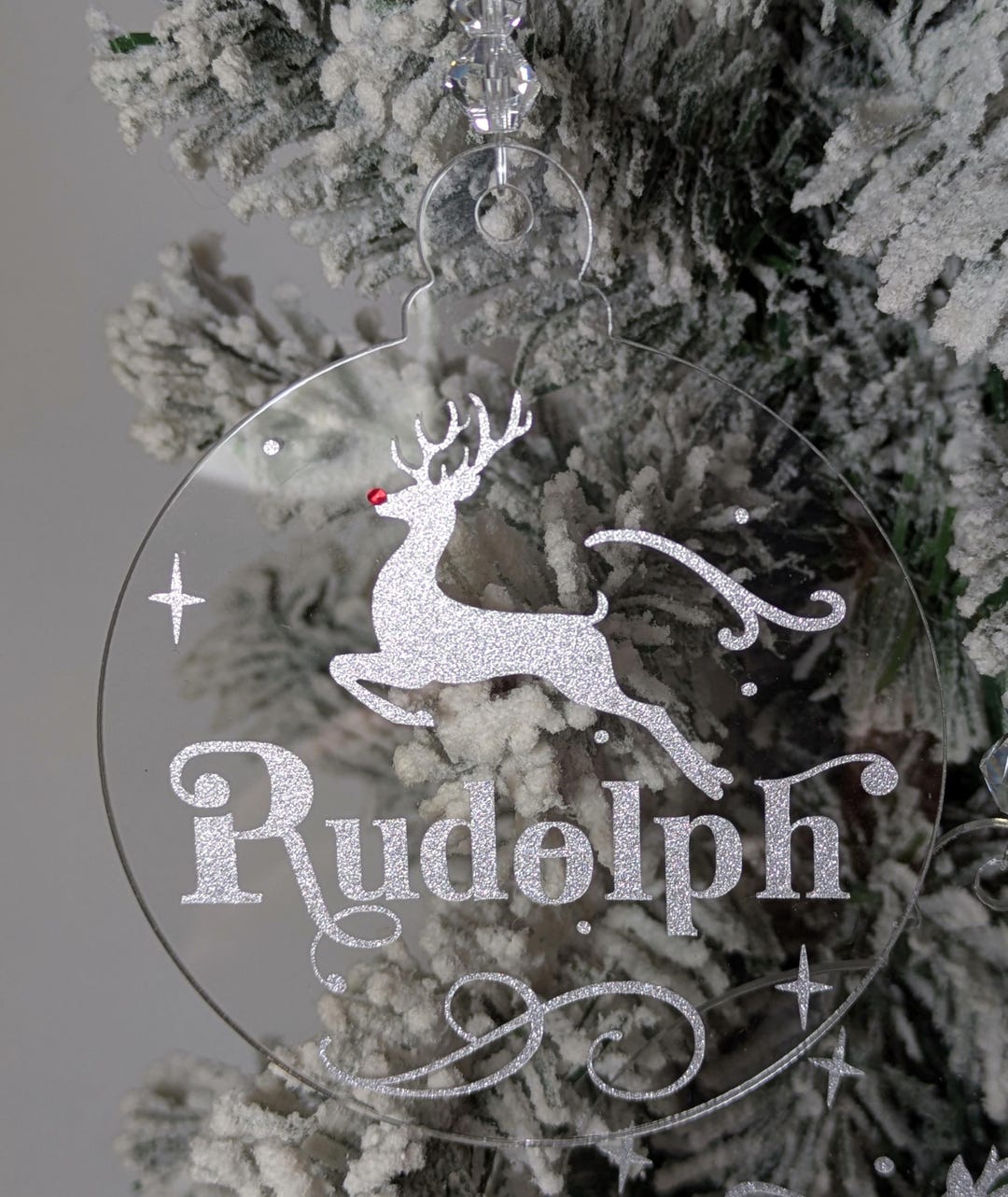 Set of 9 Santa's Reindeer Named Baubles - Etsy