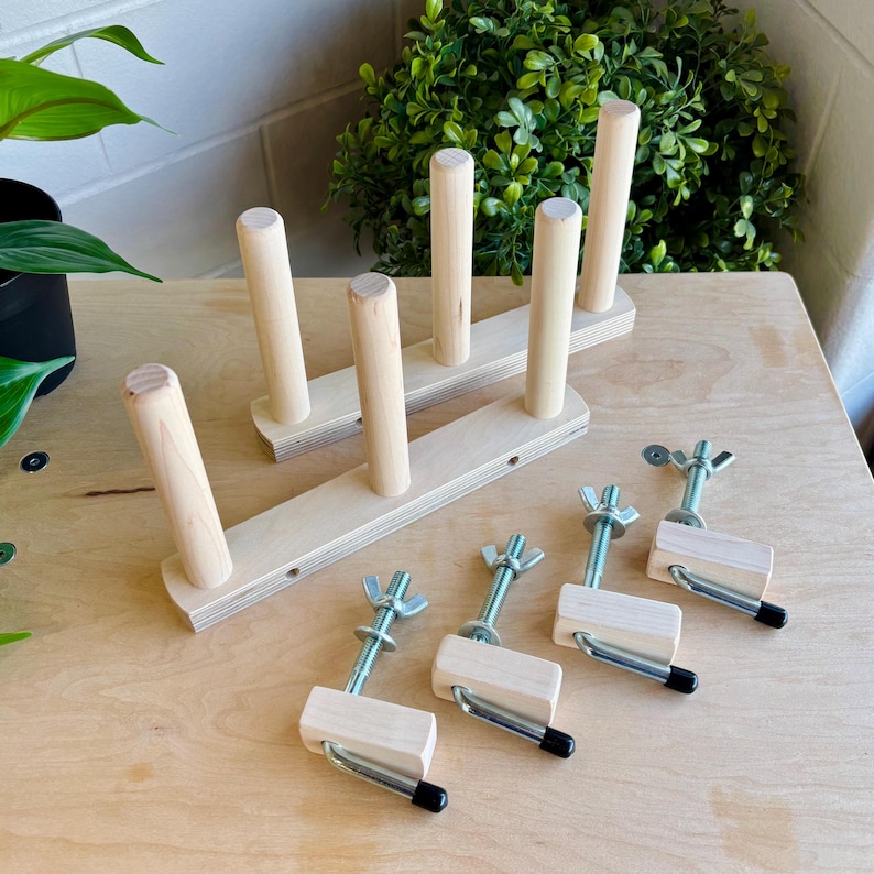 2x Triple Hard Maple Warping Pegs Set (CLAMPS INCLUDED) - Etsy