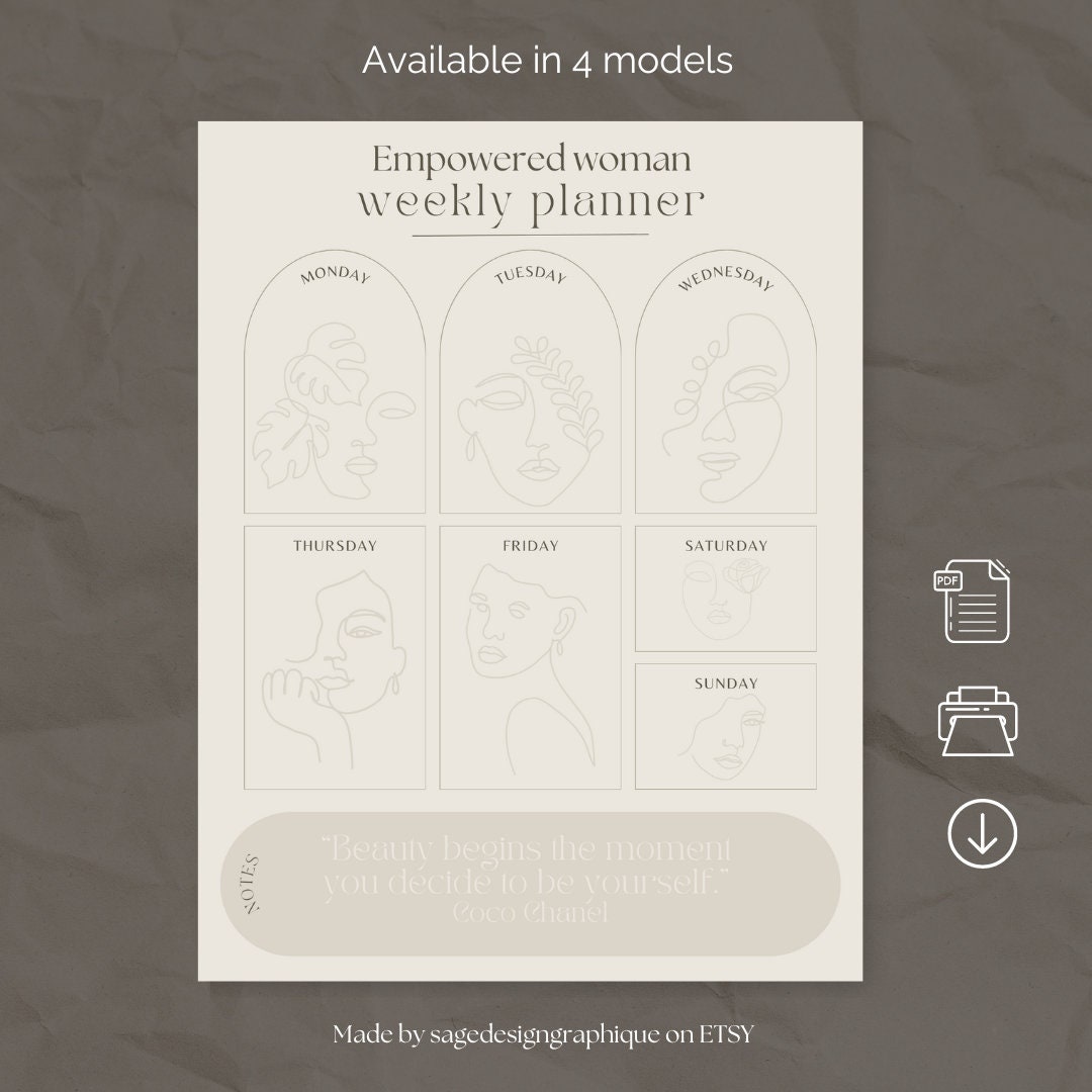 Empowered Woman Weekly Planner - Etsy