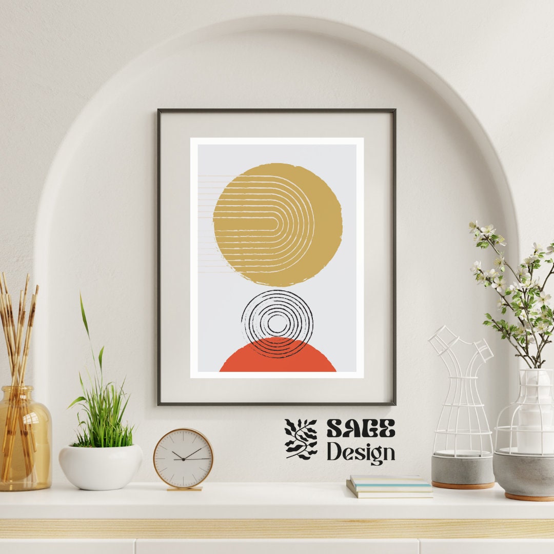 Rising Sun Abstract Poster, Digital Poster, Art Poster, Minimalist ...
