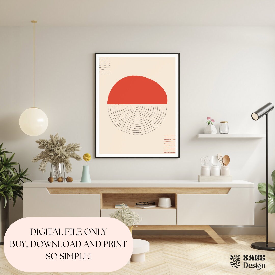 Abstract Sun Digital Poster, Rising Sun Poster, Sunset Poster - Etsy