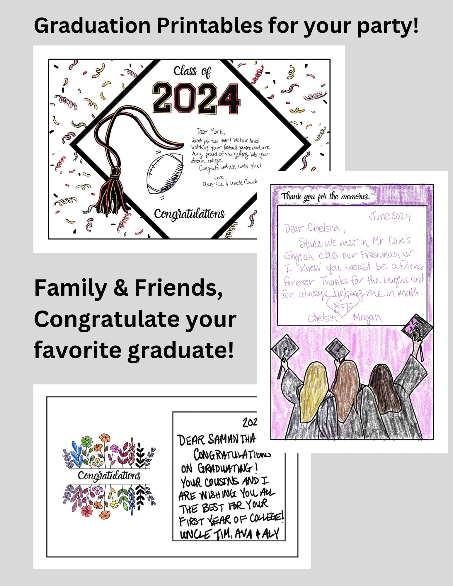 Printable Graduation Party Messages Print, Color and Decorate, Then ...
