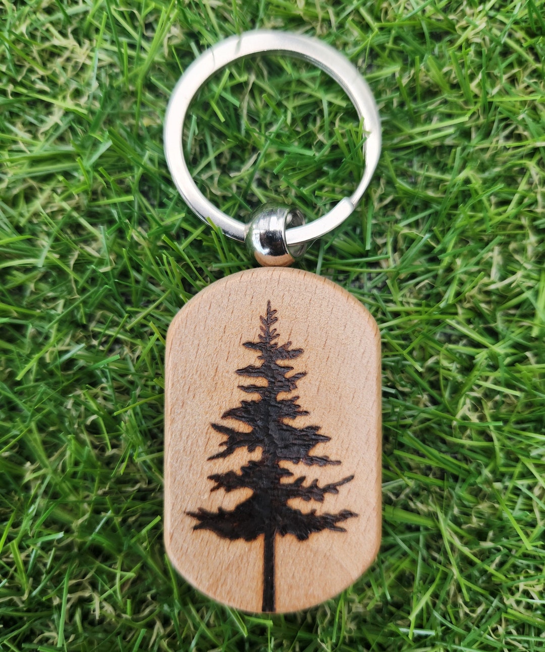 Pine Tree Keychain - Etsy
