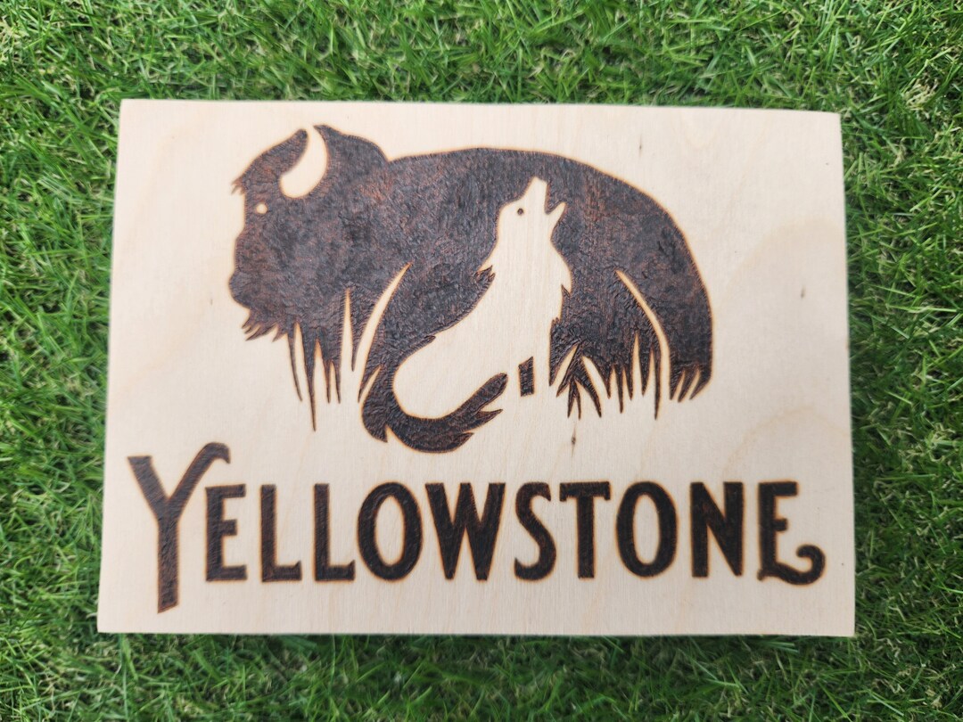 Yellowstone Bison Wolf - Etsy