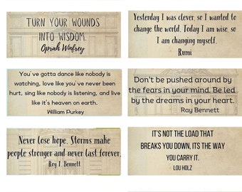 Famous Quotes Digital Download Collage Sheet, Inspirational Phrases ...
