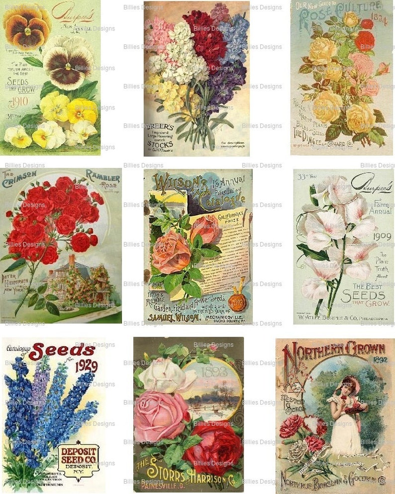 Vintage Seed Packet Digital Download Collage Sheet SKU 003 - Etsy