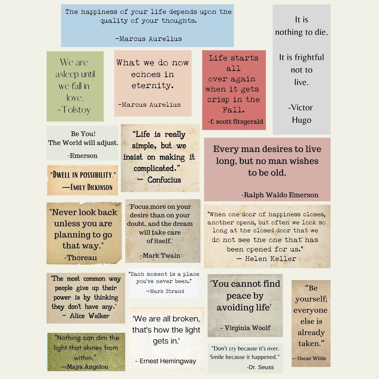 Famous Quotes Digital Download Collage Sheet, Inspirational Phrases ...