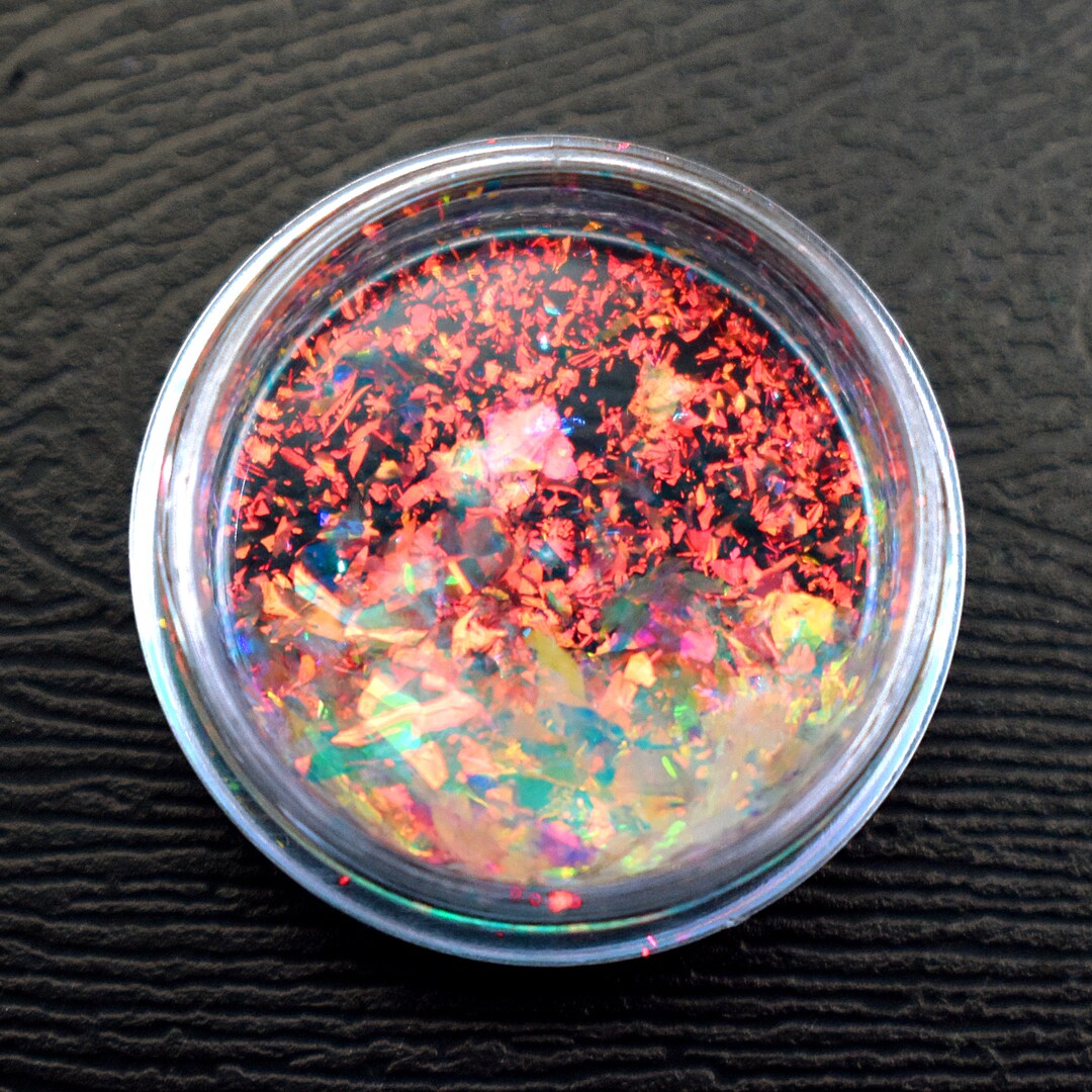 Flame Red Opal Flake - Intense Red to Gold Transparent Dichroic Art ...
