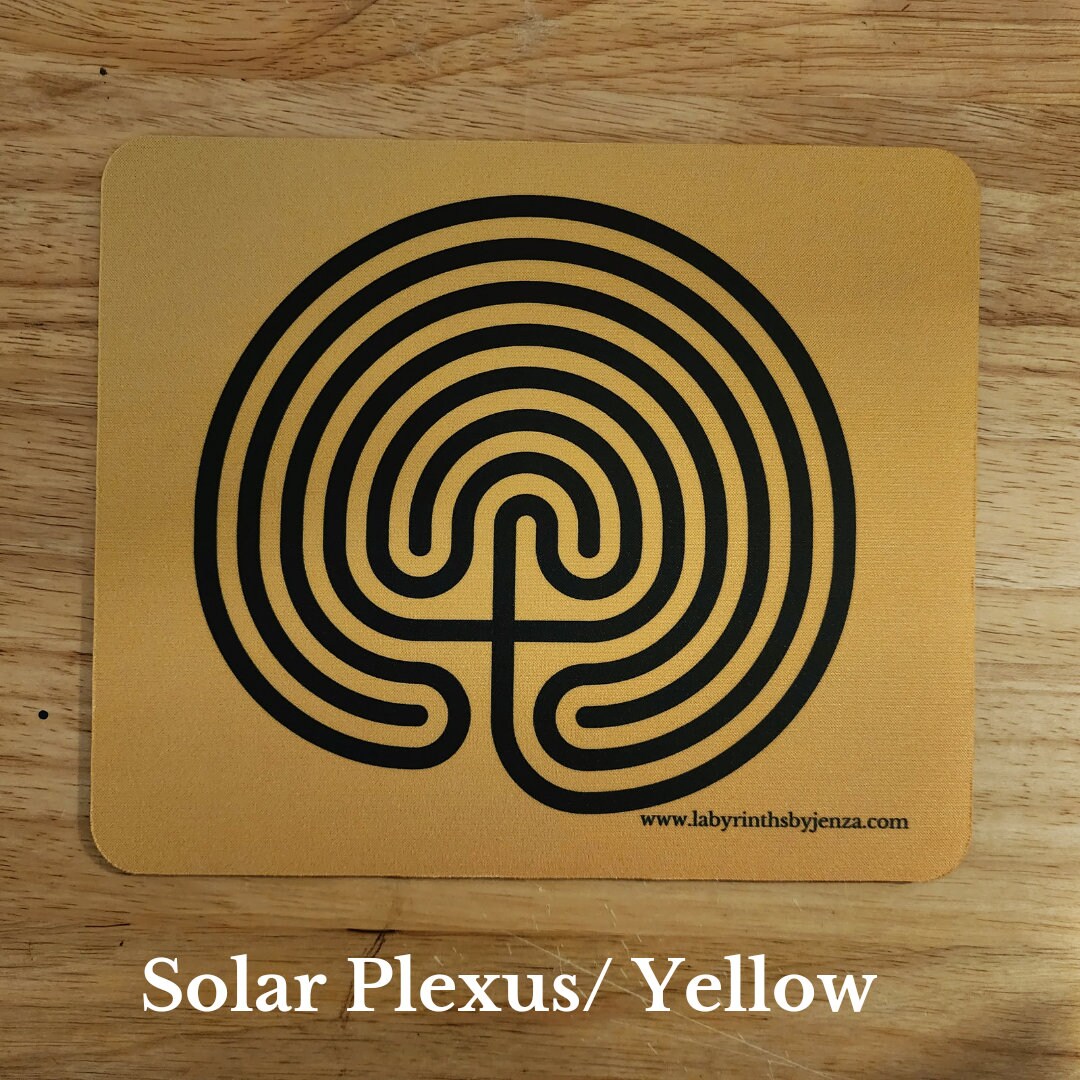 BULK ORDERING of Yellow Solar Plexus Chakra Finger Labyrinth Mouse Pad, 7 Circuit / Cretan ...