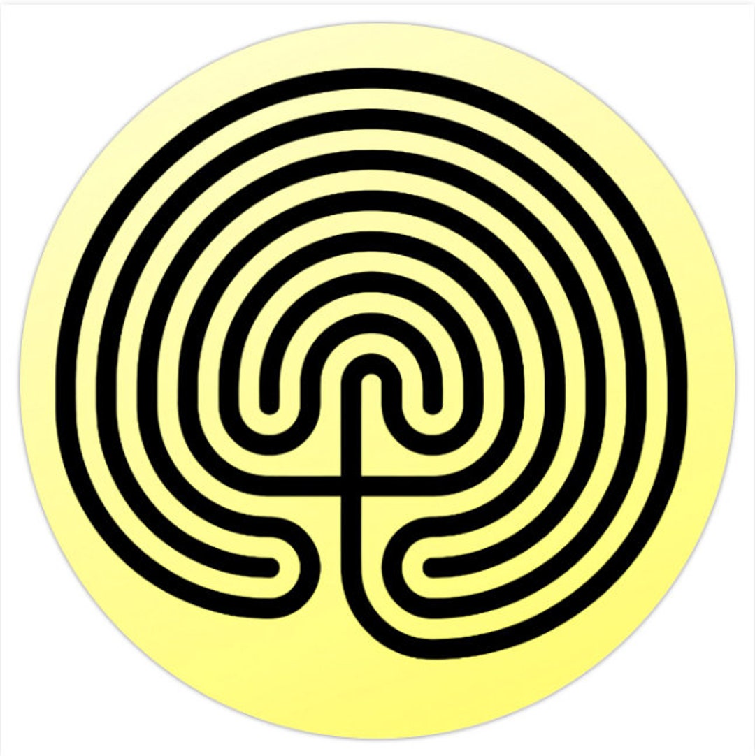 BULK ORDERING of Solar Plexus Chakra Finger Labyrinth Sticker, 7 Circuit / Cretan Labyrinth ...