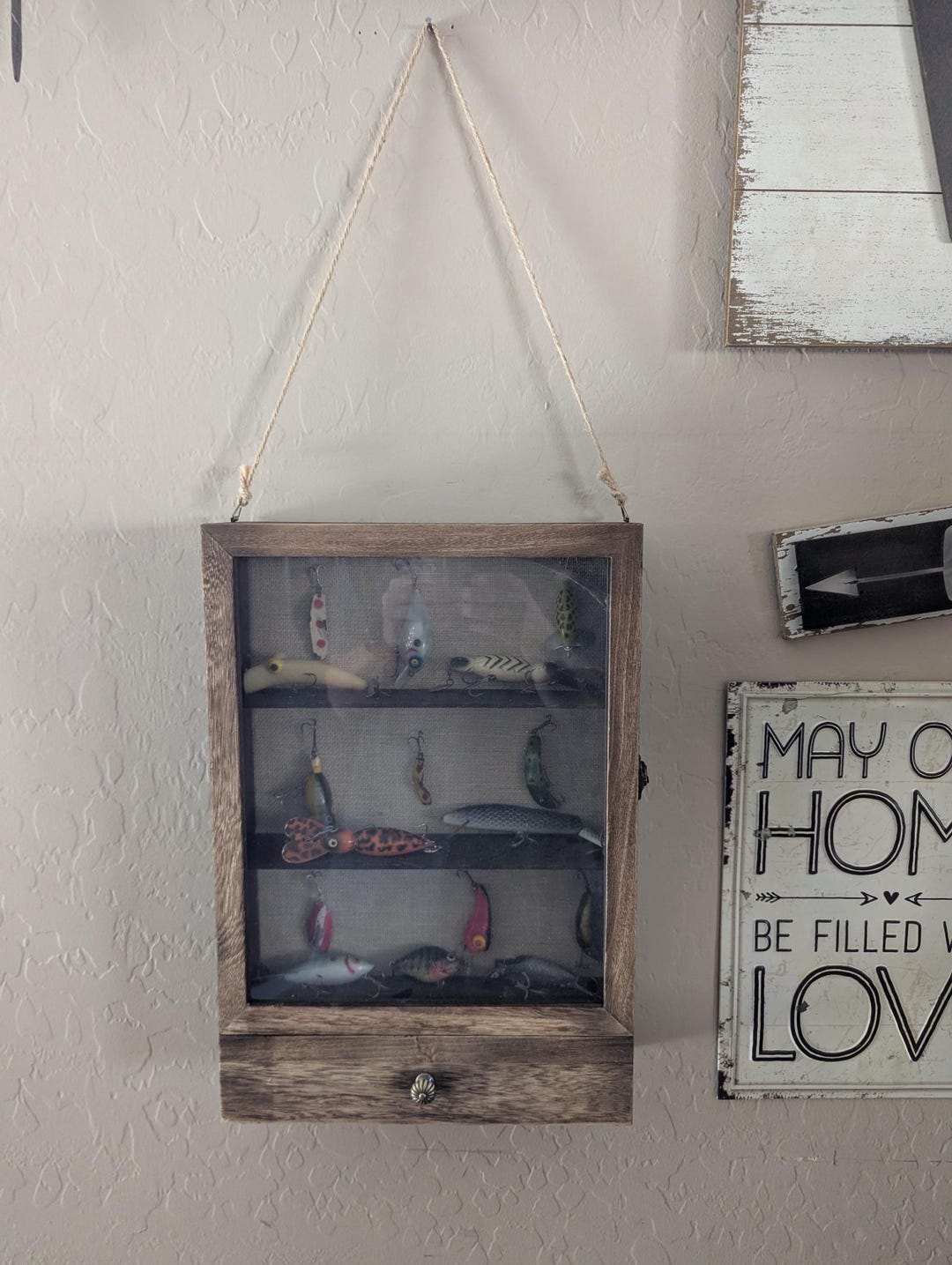 Vintage Fishing Lure Shadow Box / Display Case (lures Included) - Etsy
