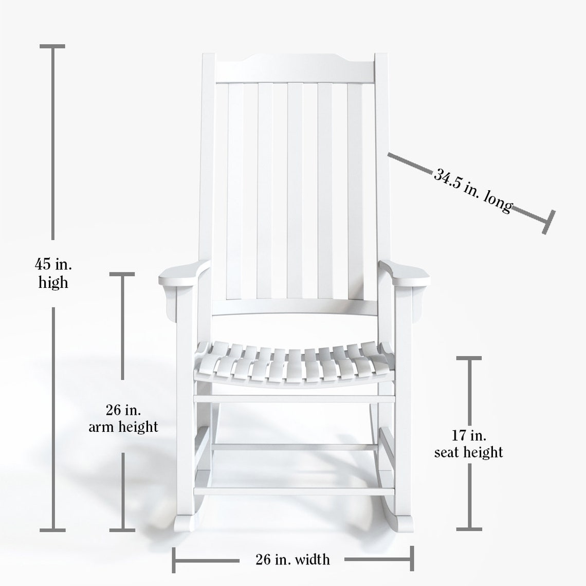 Americana Outdoor Rocking Chair | White Finish | Weatherproof ...