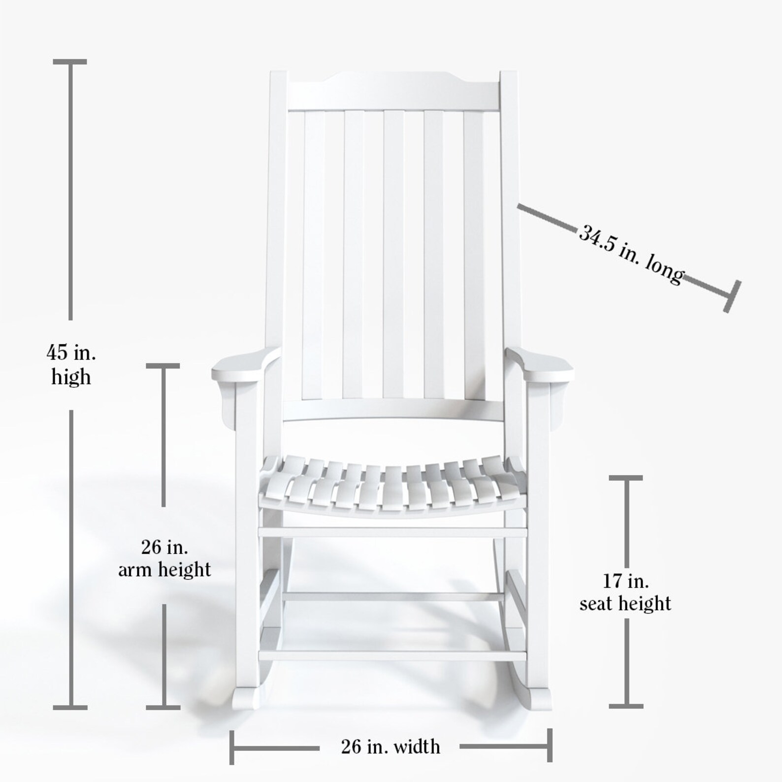 Americana Outdoor Rocking Chair | White Finish | Weatherproof ...