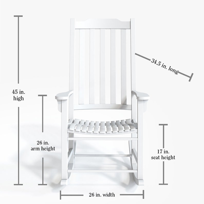 Americana Outdoor Rocking Chair | White Finish | Weatherproof ...