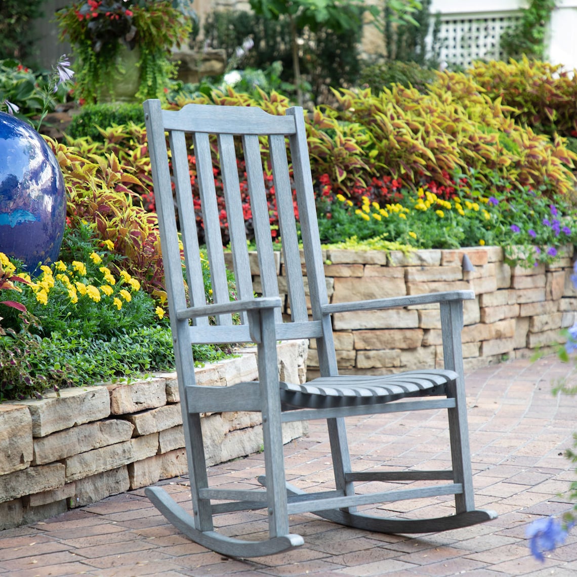 Americana Outdoor Rocking Chair | Weathered Gray | Weatherproof ...