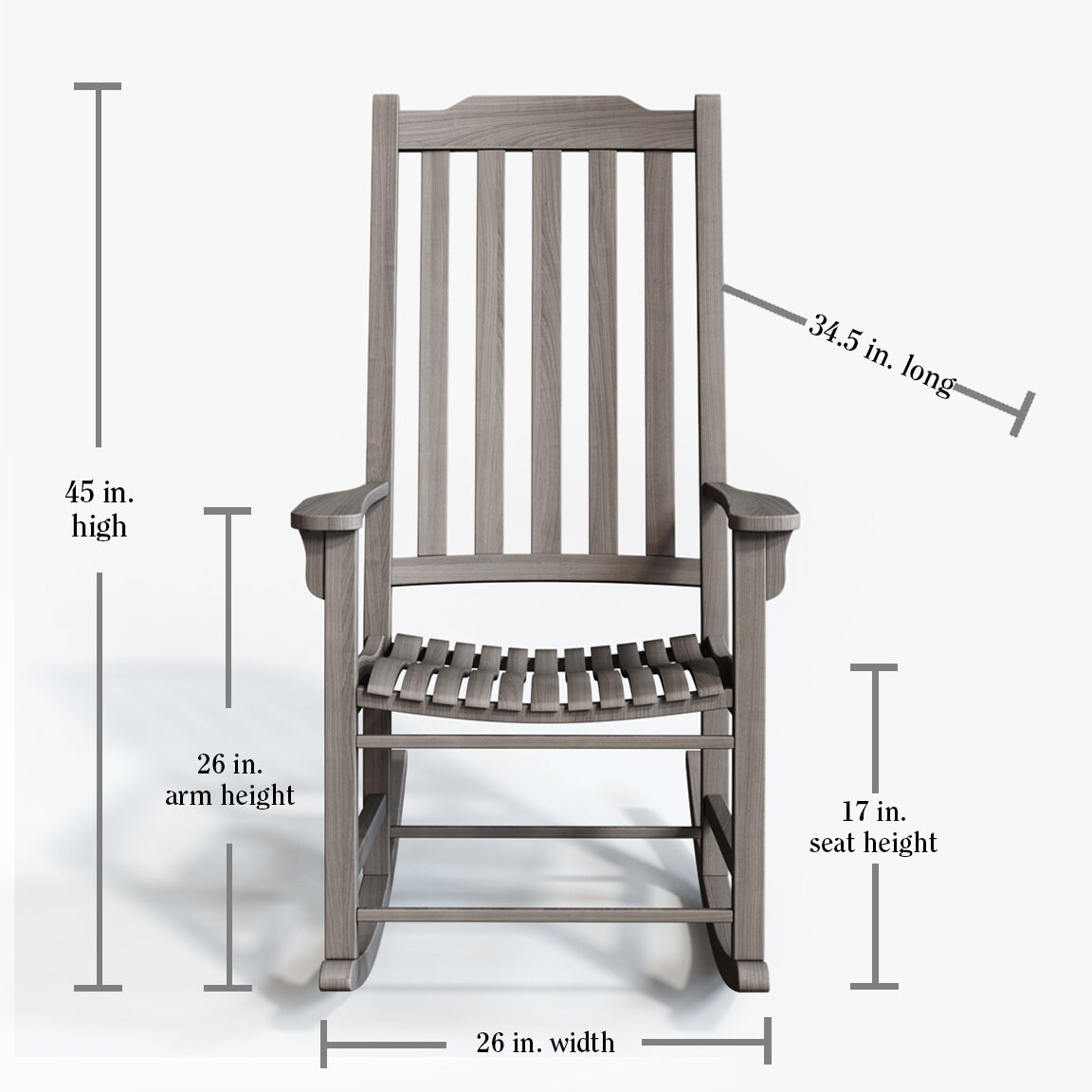 Americana Outdoor Rocking Chair | Weathered Gray | Weatherproof ...