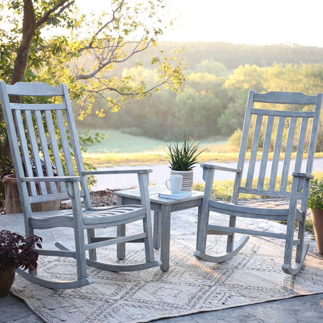 Premium Weatherproof Outdoor Rocking Chair Set of 2 + Table ...
