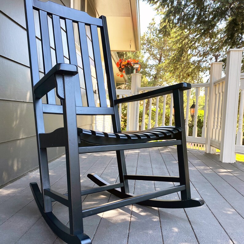 Americana Outdoor Rocking Chair | Black Finish | Weatherproof ...