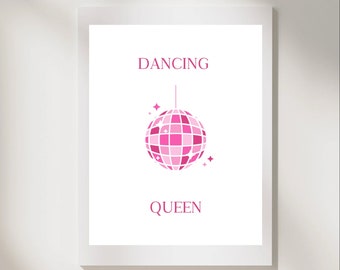 Mamma Mia! Dancing Queen Art Print Film Poster | Funky Disco Ball Retro ...